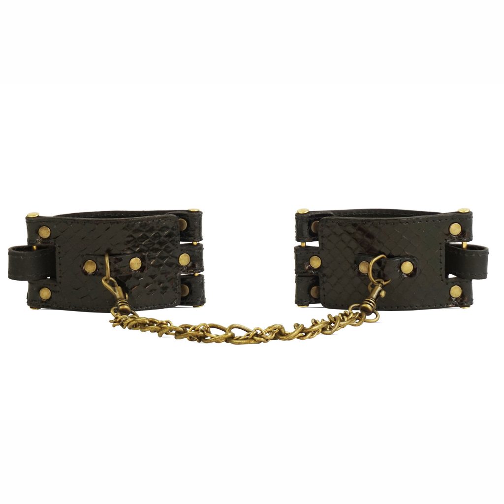 Black Snake Double Hinge Wrist Cuffs - Gallery 58