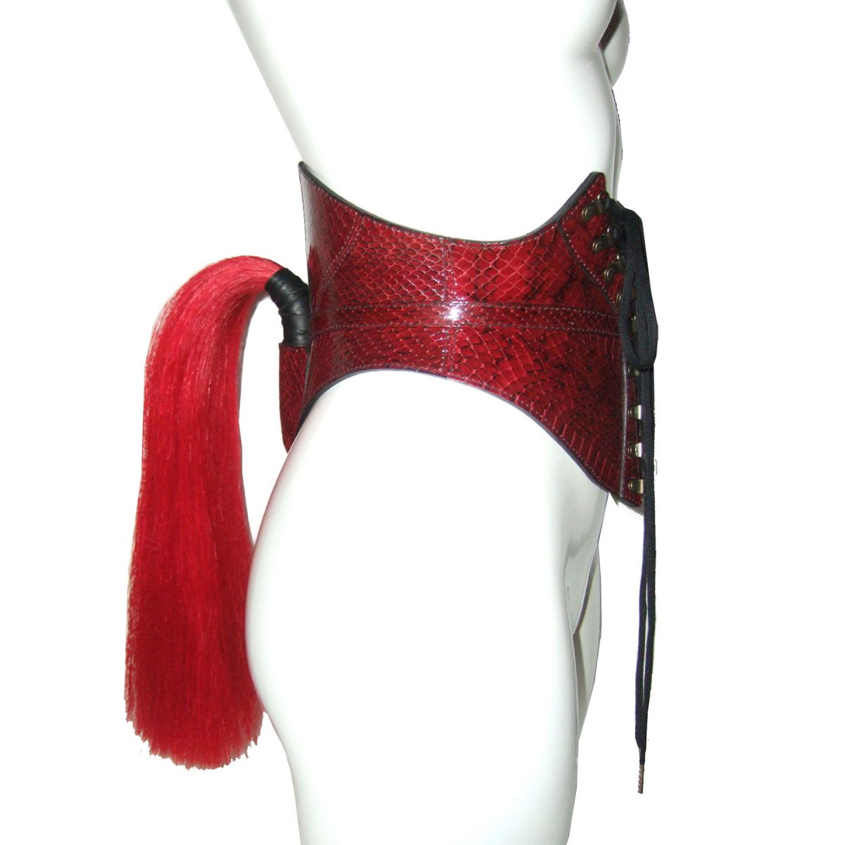 Red Snakeskin Corset with Horsetail - Gallery 58